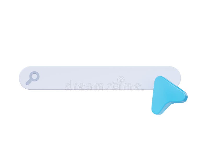 3d Search Bar for Website with Yellow Cursor. Web Frame Render with ...