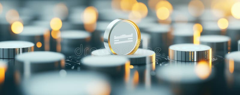 A 3D Search Engine Logo Surrounded by Floating Data Clusters ...