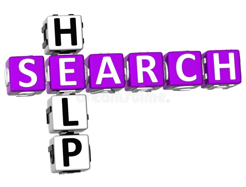 3D Search Help Crossword stock illustration. Illustration of ideas ...