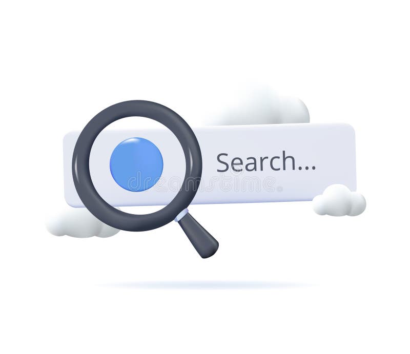 3d Search Tab. SEO Magnifying Glass 3d Search Icon, Optical Search. UI ...