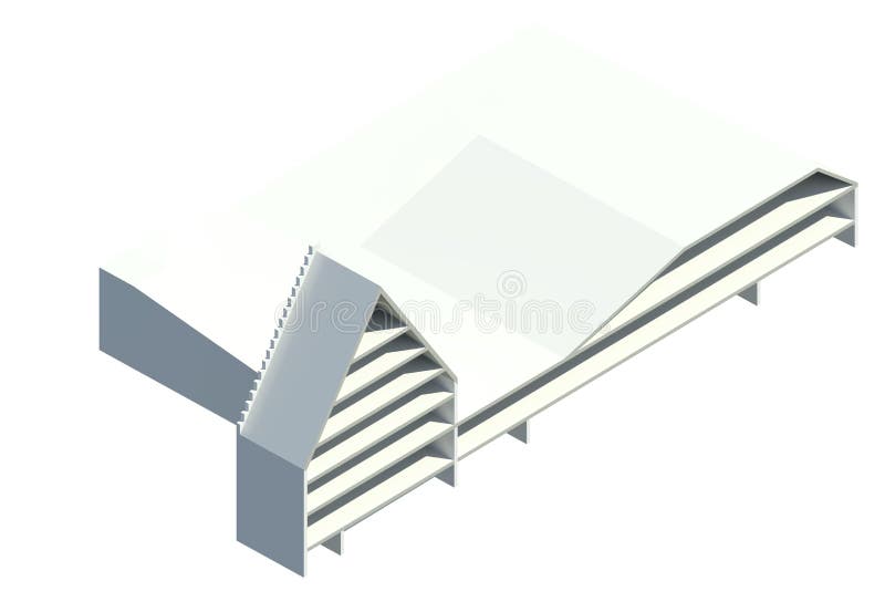 3D Section of the Modern Building Stock Illustration - Illustration of ...