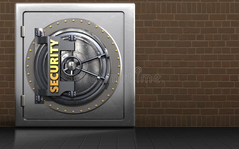 Security Door in Cave or Bunker and Stone Stock Vector - Illustration ...