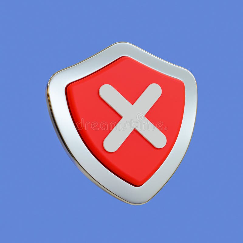 3d Security Protection Fail. Cancel Icon. Rejected, Disapproved. Guard ...