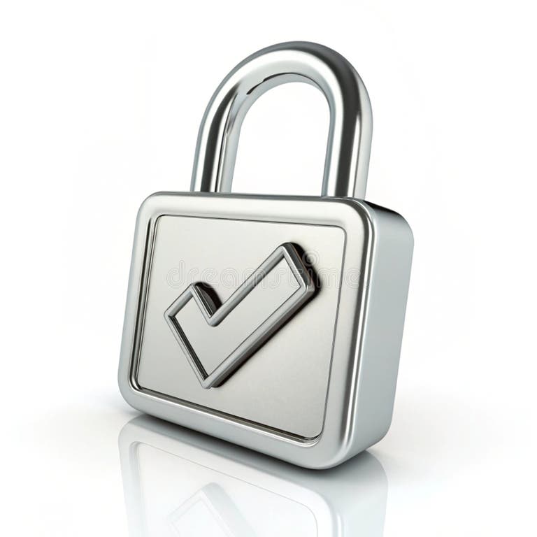 3D Security Verification Icon Stock Illustration - Illustration of tech ...