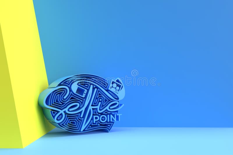 3D Selfie Point Calligraphic Text 3D Render Flyer/Poster Illustration ...