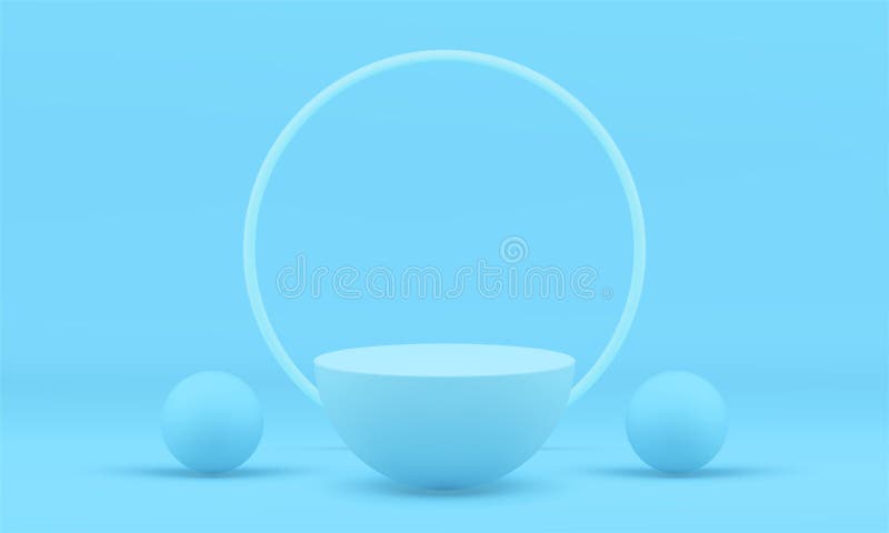 3d Semisphere Pedestal Arena Showcase Geometric Design Round Frame ...