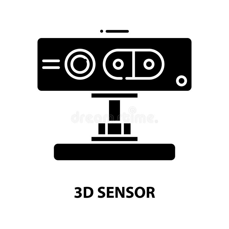 3d Sensor Icon, Black Vector Sign with Editable Strokes, Concept ...