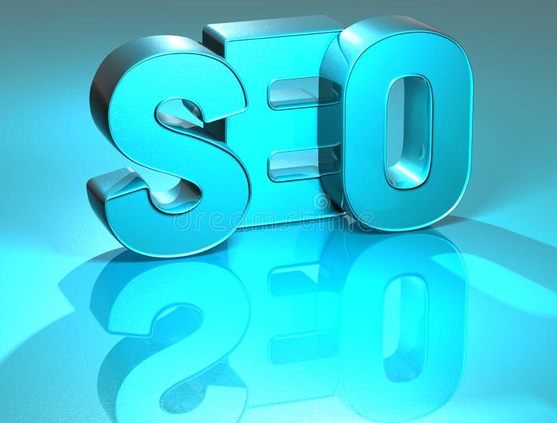 3D SEO Blue Text stock illustration. Illustration of creativity - 91878460