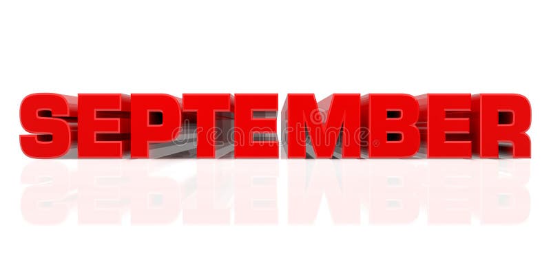 September Word on Table Tag Isolated Stock Illustration - Illustration ...