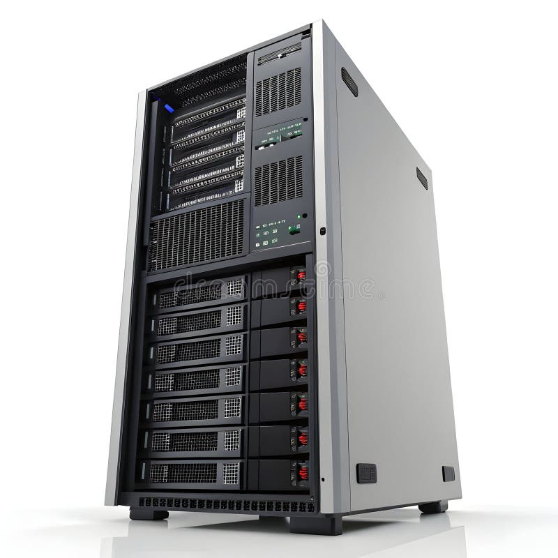 3D Server Unsafe Isolated on White Background Stock Illustration ...