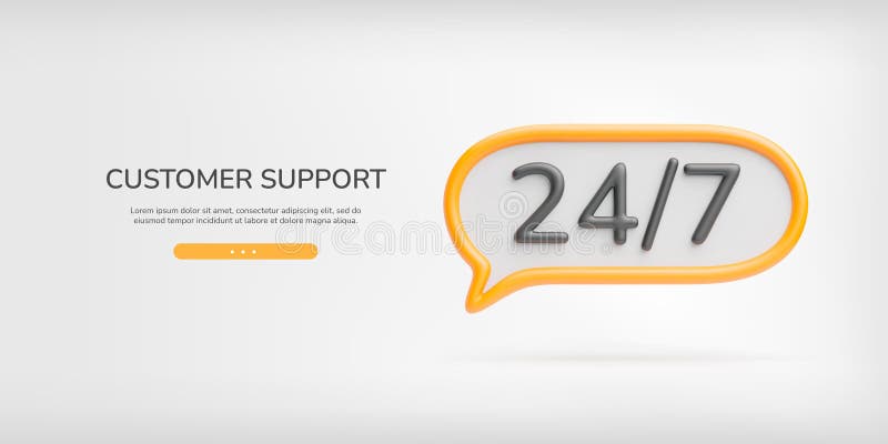 24 7 3d service banner stock vector. Illustration of call - 393074570