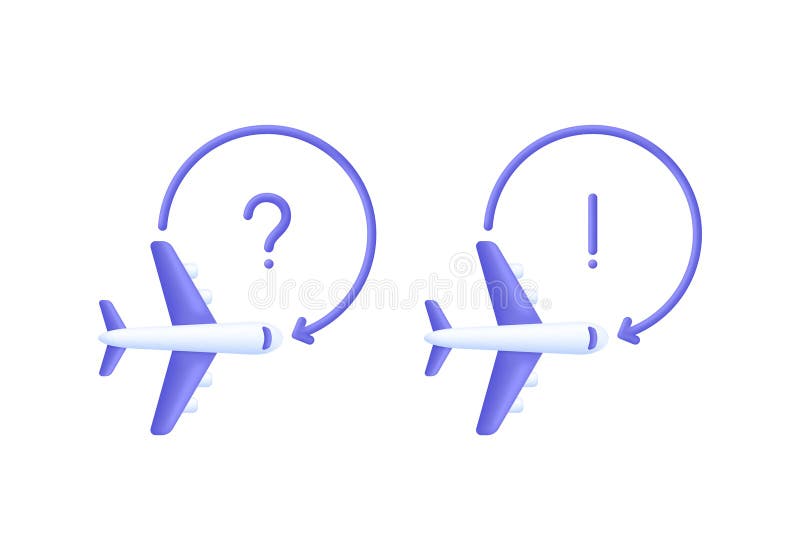 3D Set of Airplanes with Exclamation and Question Marks. Problem with ...