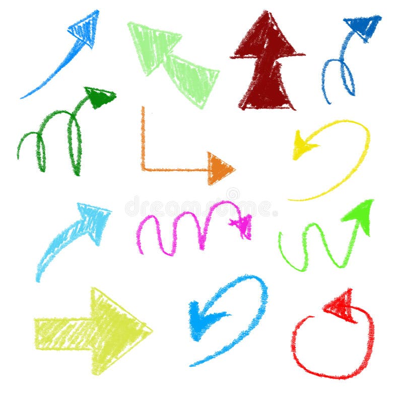 3d set of chalk arrows stock illustration. Illustration of icon - 48024870