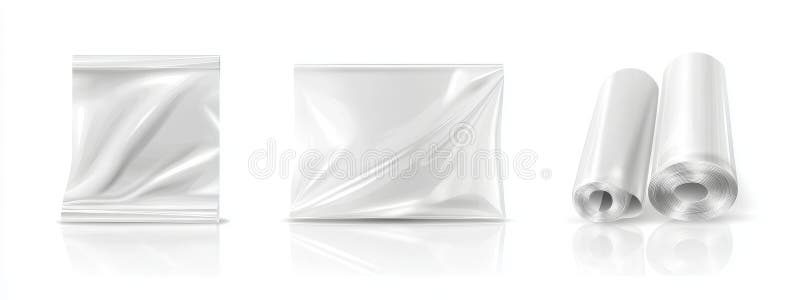 A 3D Set of Clear Plastic Film Featuring a Shrink Effect. an Overlay ...