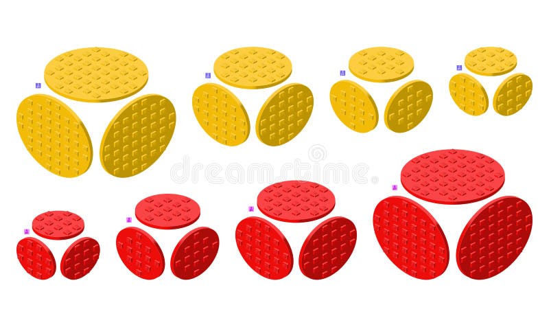 3d Set Of Colored Constructor Kit In Isometry Disks Vector