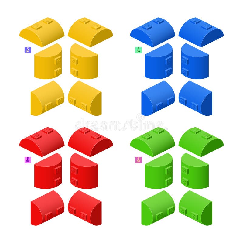 3d Set of Colored Constructor Kit in Isometry. Semi-cylindrical ... 3d Set of Colored Constructor Kit in Isometry. Semi-cylindrical ...