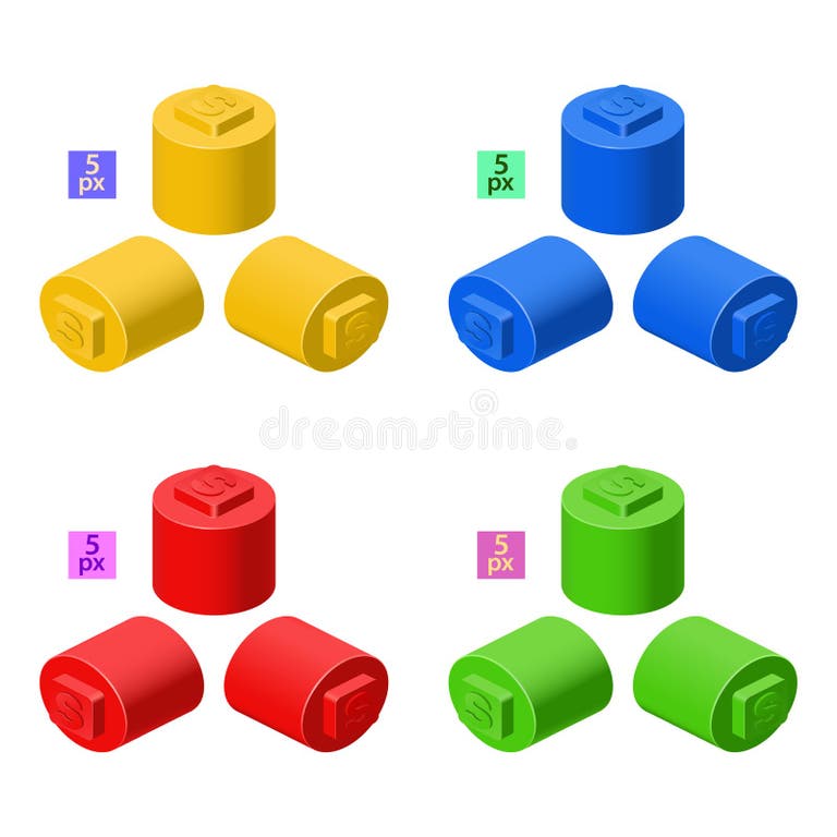 Kindergarten Constructor Isometric Elements Set Stock Illustrations – 24 Kindergarten ...