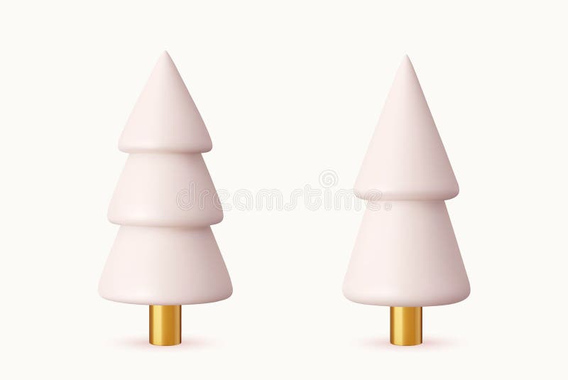 3d Set of Different Style Christmas Tree Cone Stock Vector ...