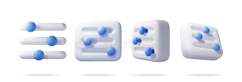 3D Set of Filter Button Icon Stock Vector - Illustration of settings ...