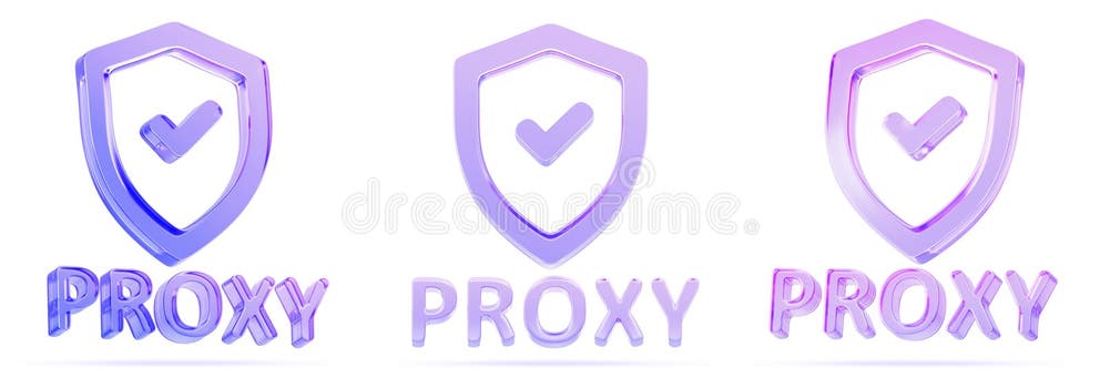 3d Set of Glass Holographic Security Shield with Check Mark and Proxy ...
