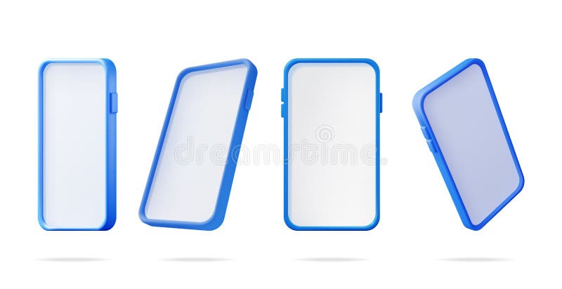 3d Set Realistic Smartphone with Empty Screen Stock Vector ...
