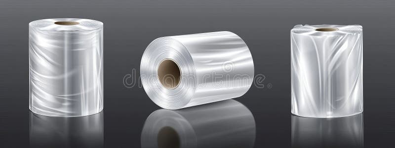 A 3D Set of Transparent Plastic Film that Shrinks. an Overlay Mockup of ...