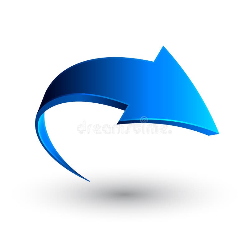 3d seta azul, vetor ilustração do vetor. Ilustração de conceito - 106262046