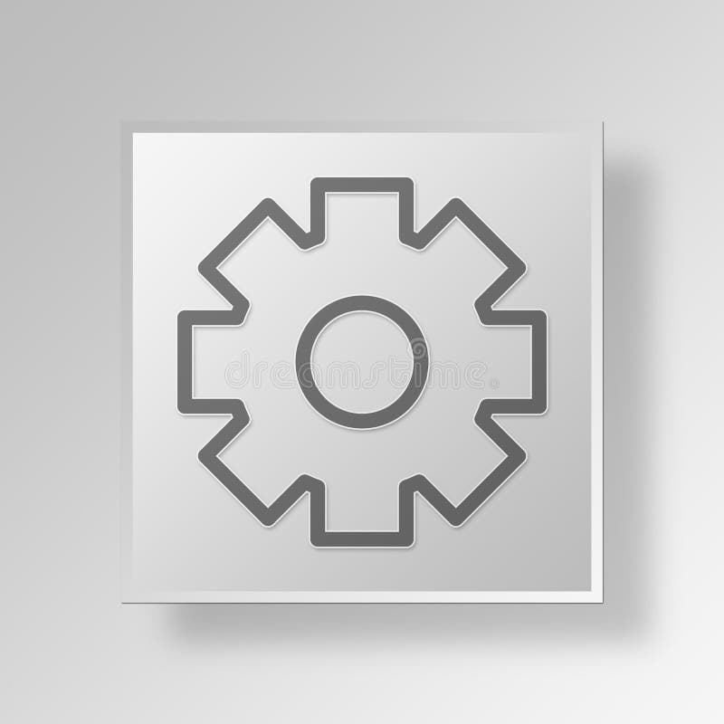 3D Settings Icon Business Concept Stock Illustration - Illustration of ...