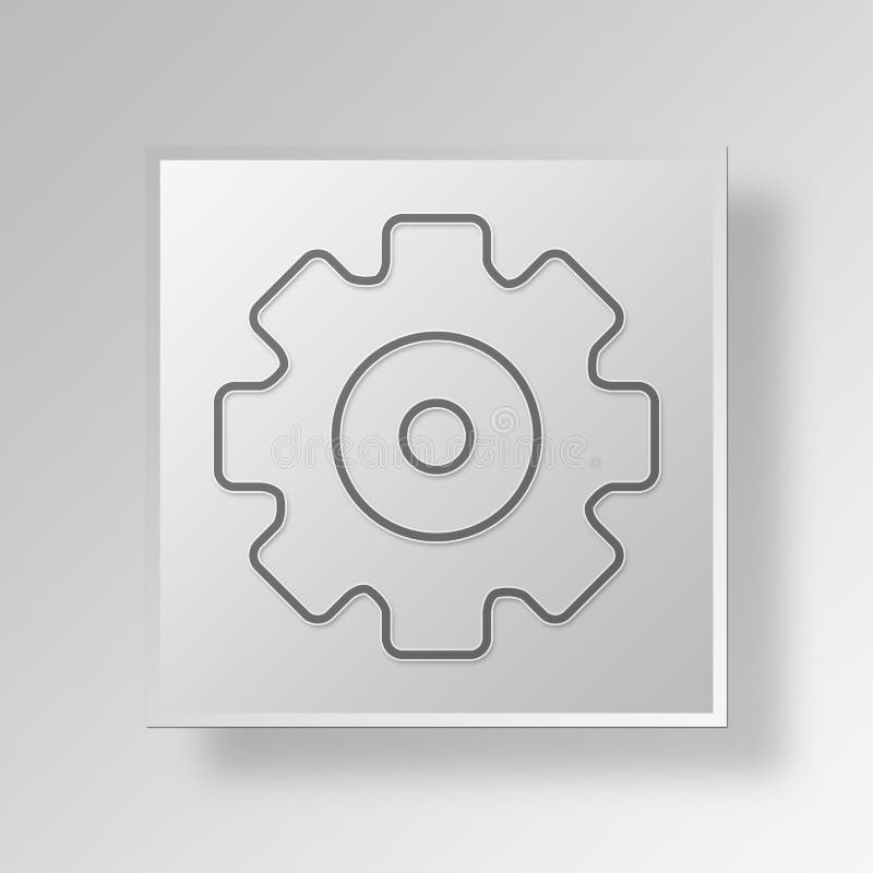 3D Settings Icon Business Concept Stock Illustration - Illustration of ...