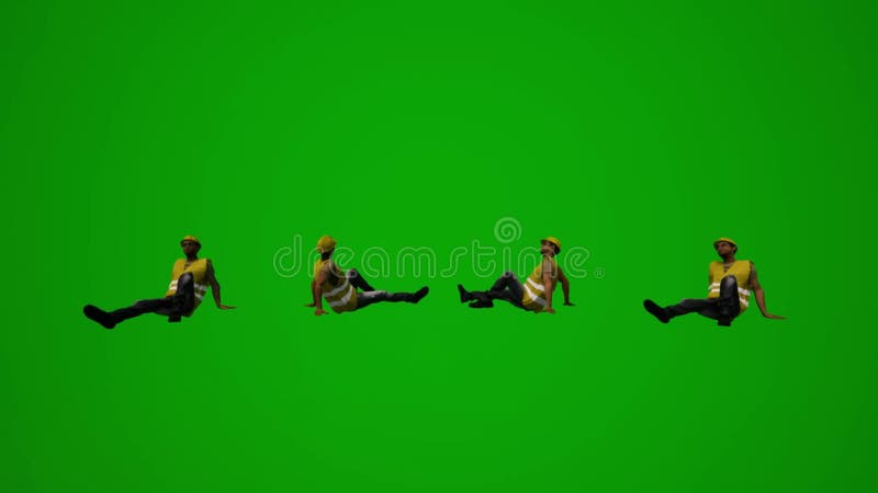 3D Several Architects and Buildings Green Screen Sitting and Working ...