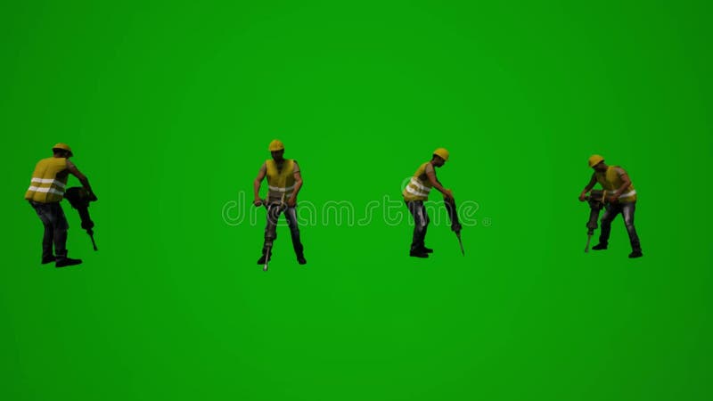 3D Several Architects and Buildings Green Screen Sitting and Working ...