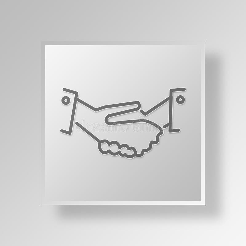 3D Shake Hands Icon Business Concept Stock Illustration - Illustration ...