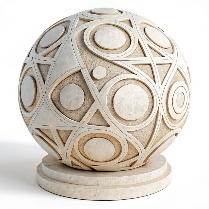 3D Shape Abstract Composition with Spherical Element Isolated on White ...