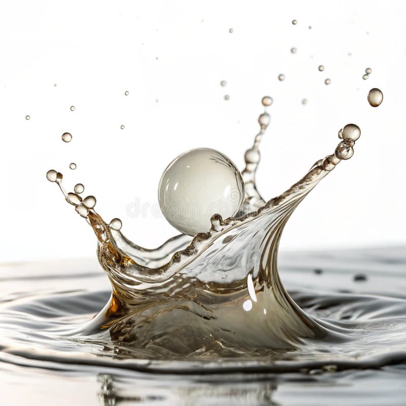 3D Shape Abstract Liquid with Spherical Element Isolated on White ...