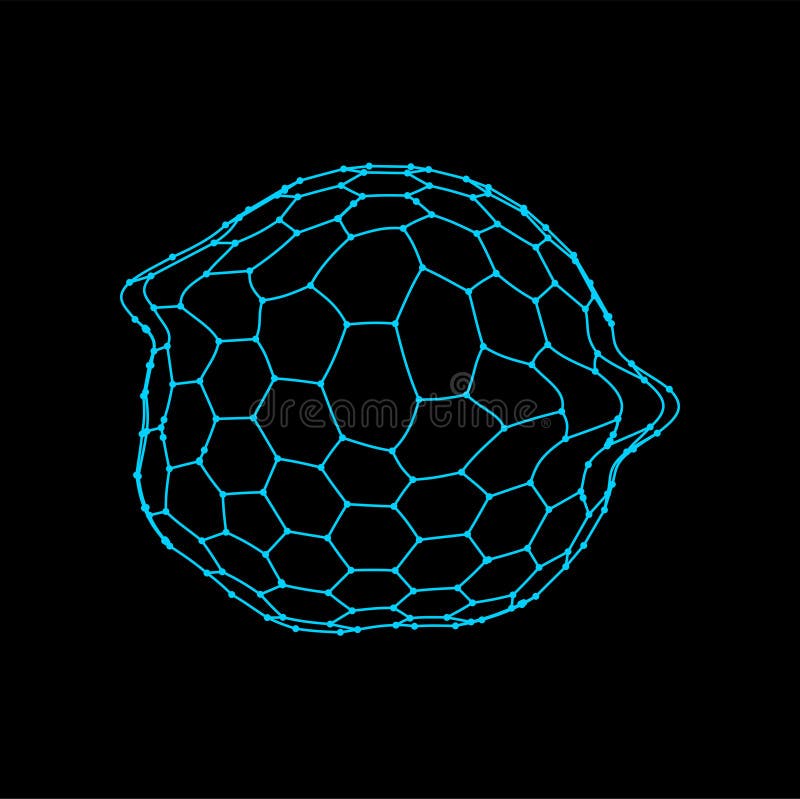 3D Shape, Futuristic Science Visualization Sphere Stock Vector ...