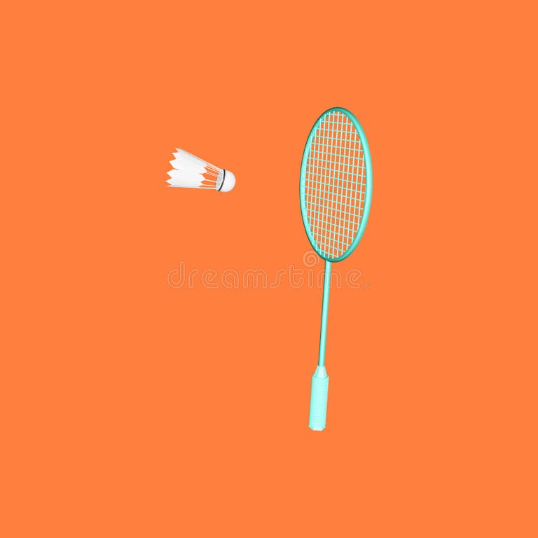 3D Shape Illustration of a Badminton Racket Stock Illustration ...