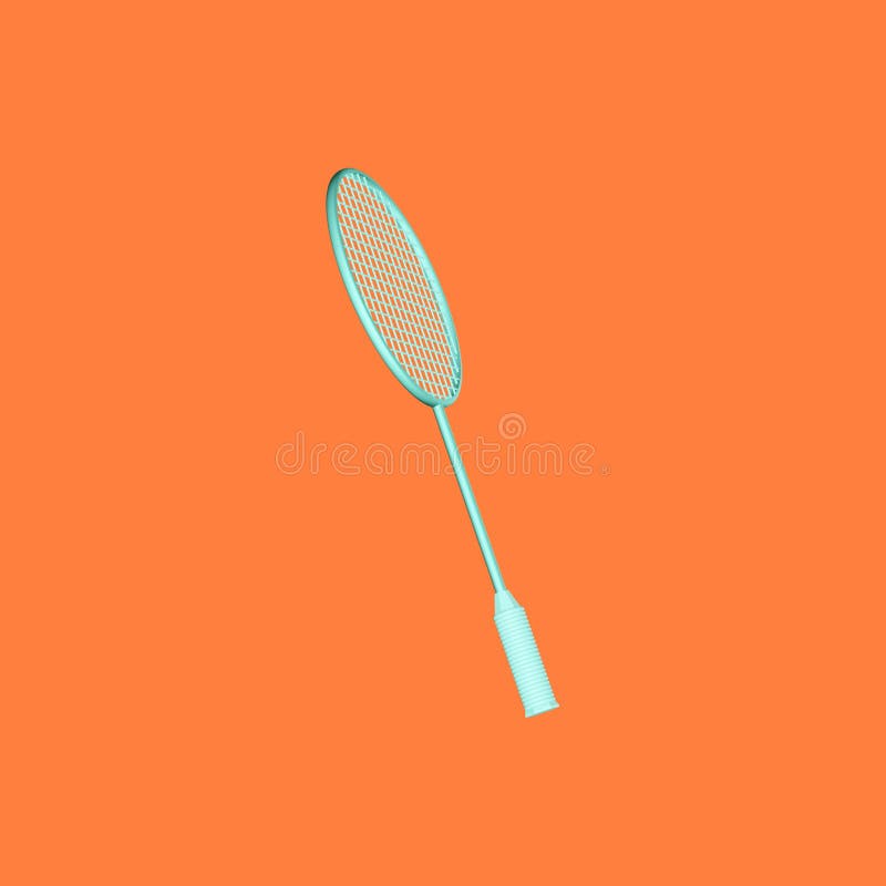 3D Shape Illustration of a Badminton Racket Stock Illustration ...