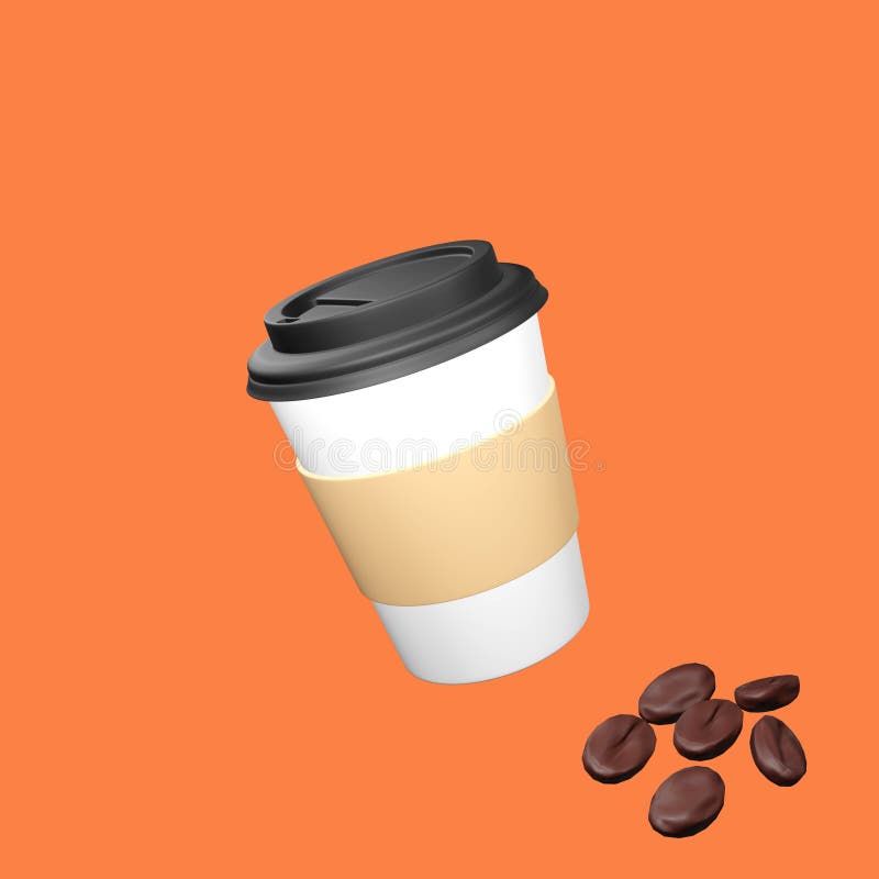 3d Shape Illustration of a Coffee Cup Stock Illustration - Illustration ...