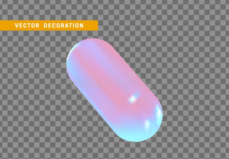 3d Shape Isolated Capsule on Transparent Background Stock Illustration ...