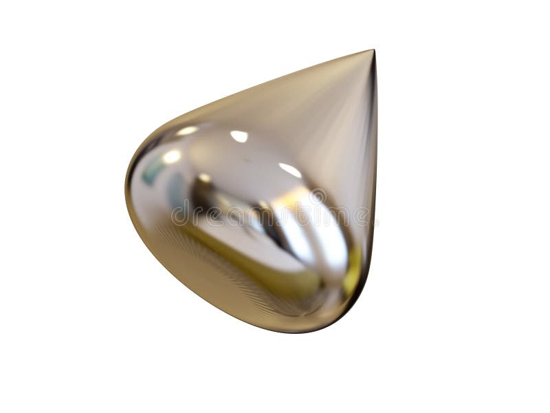 3d Shape, Metal Geometric Figure. 3d Render. Stock Illustration ...