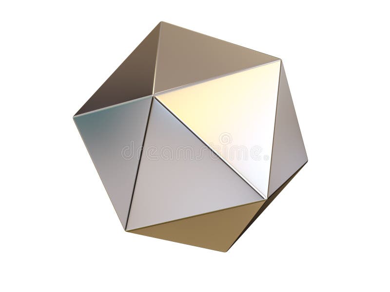 3d Shape, Metal Geometric Figure. 3d Render. Stock Illustration ...