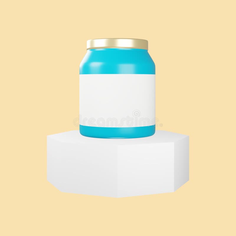 3D Shape Mockup of Powdered Milk Packaging or Jars Stock Illustration ...