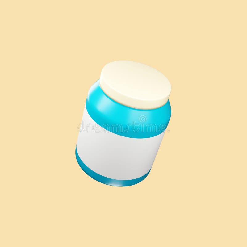 3D Shape Mockup of Powdered Milk Packaging or Jars Stock Illustration ...
