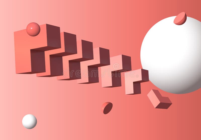 3D Shapes or Abstract Design Elements Falling in Trendy Colorful ...