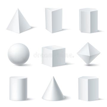 3D Shapes White Set stock vector. Illustration of futuristic - 100733544