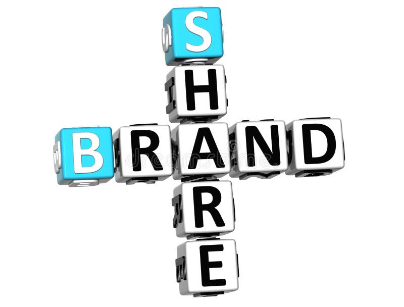 3D Share Brand Trend Crossword Cube Words Stock Illustration ...
