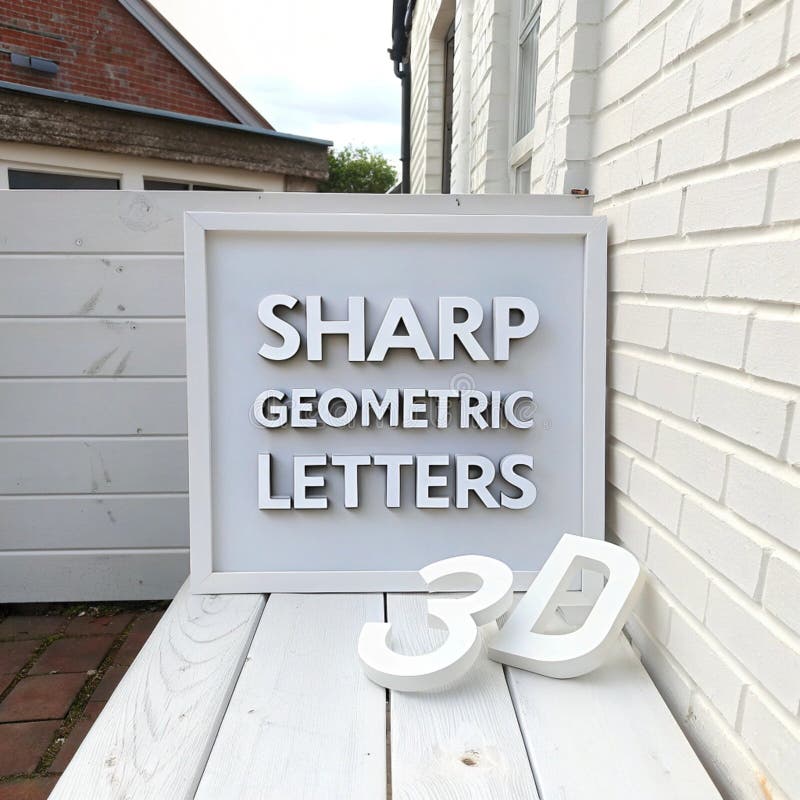 3D Sharp Geometric Letters Isolated on Transparent Background Stock ...
