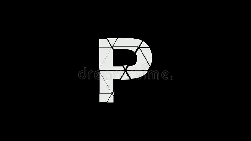 3D Shattered Letter P White Color Alphabet Stock Illustration ...