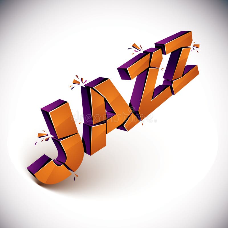 3d Shattered Vector Jazz Word Created with Refractions. Stock Vector ...