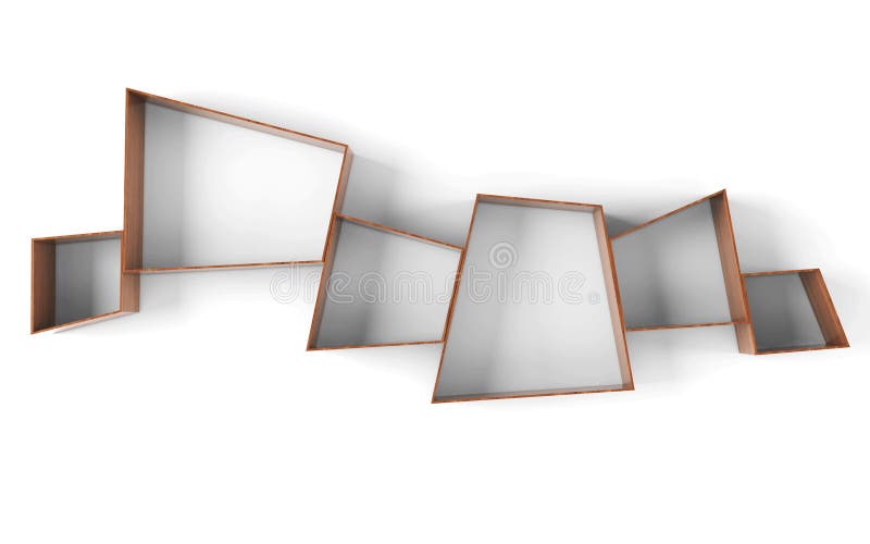 3D shelves square stock illustration. Illustration of business - 47612656